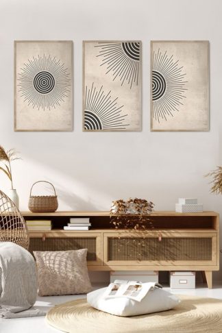 Lines Sun Abstract Center Poster - Artdesign