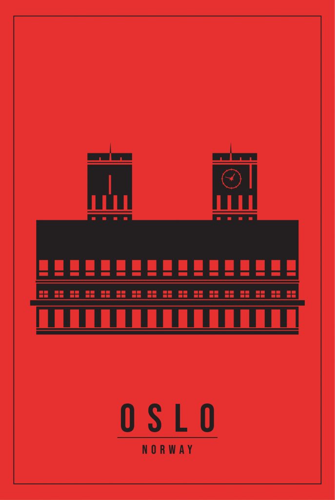 Minimal Oslo Norway poster - Artdesign