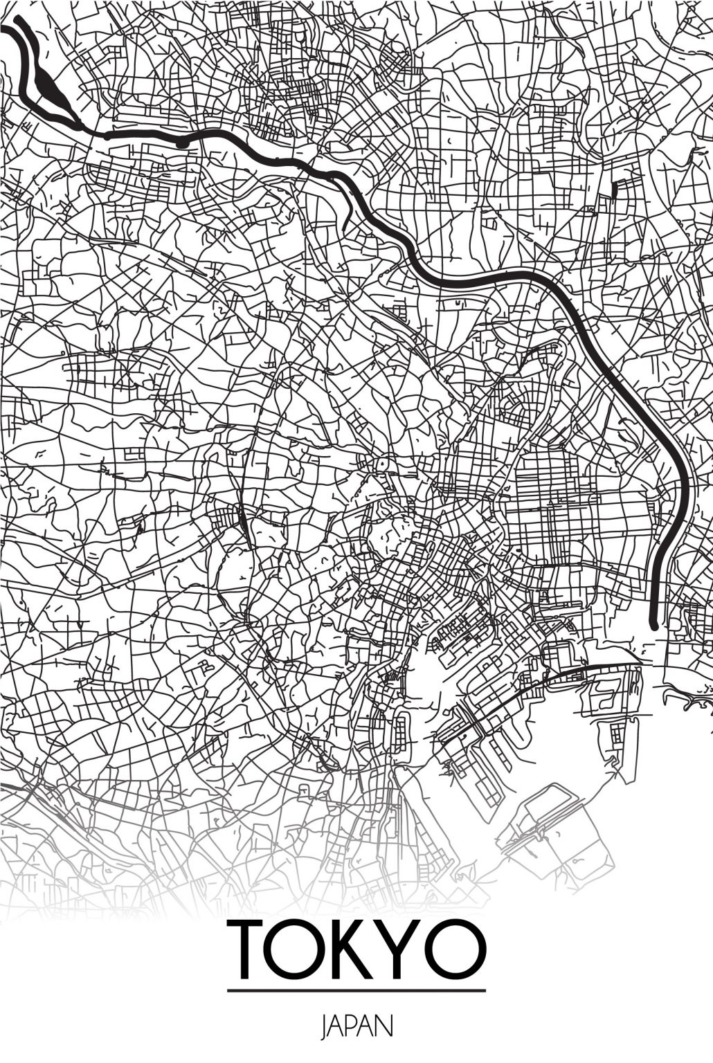 Tokyo map line art poster - Artdesign