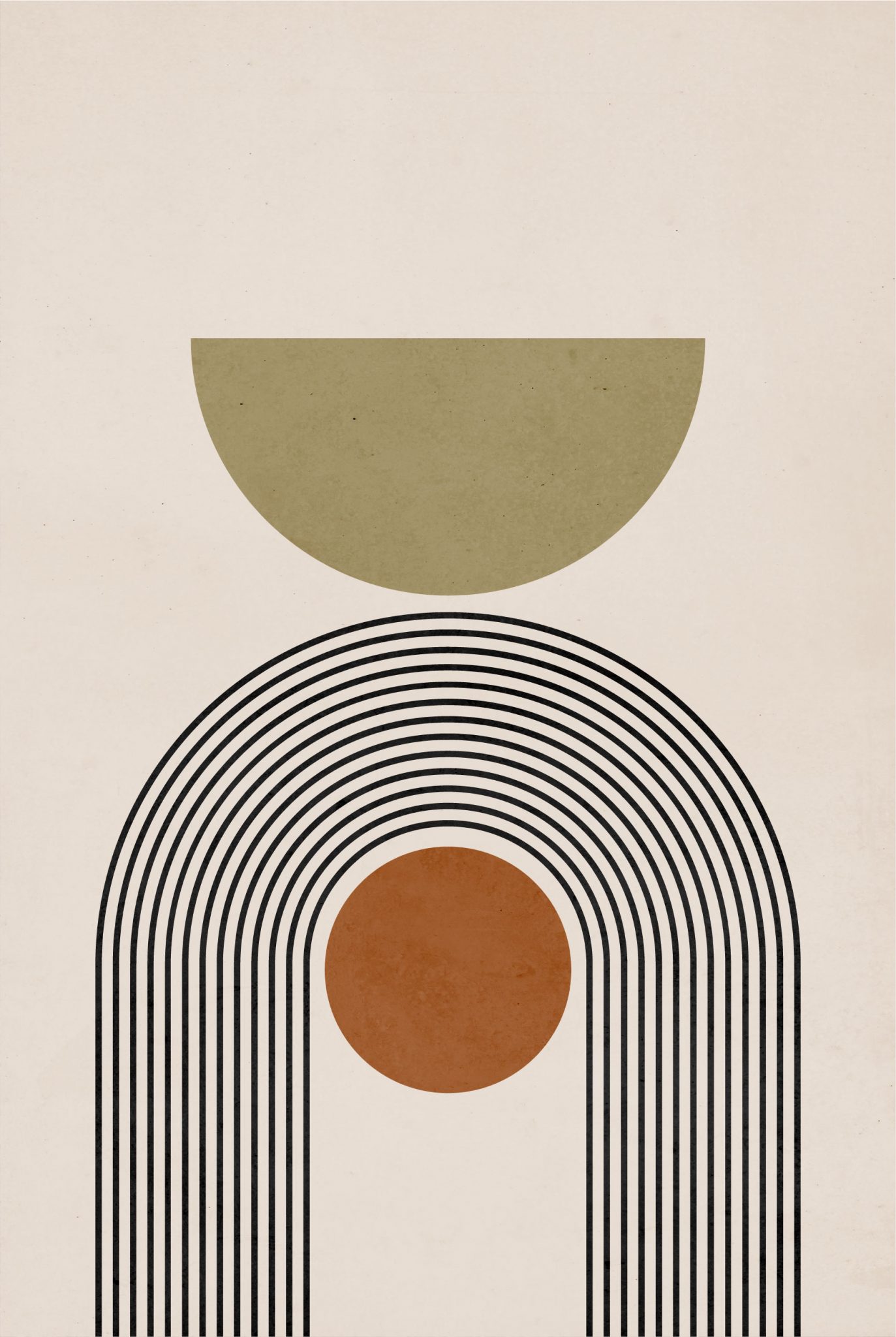 Boho shape and lines patterns poster - Artdesign