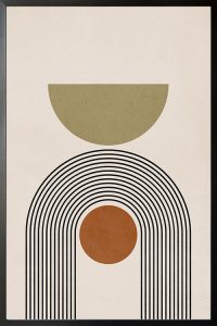 Boho shape and lines patterns poster - Artdesign