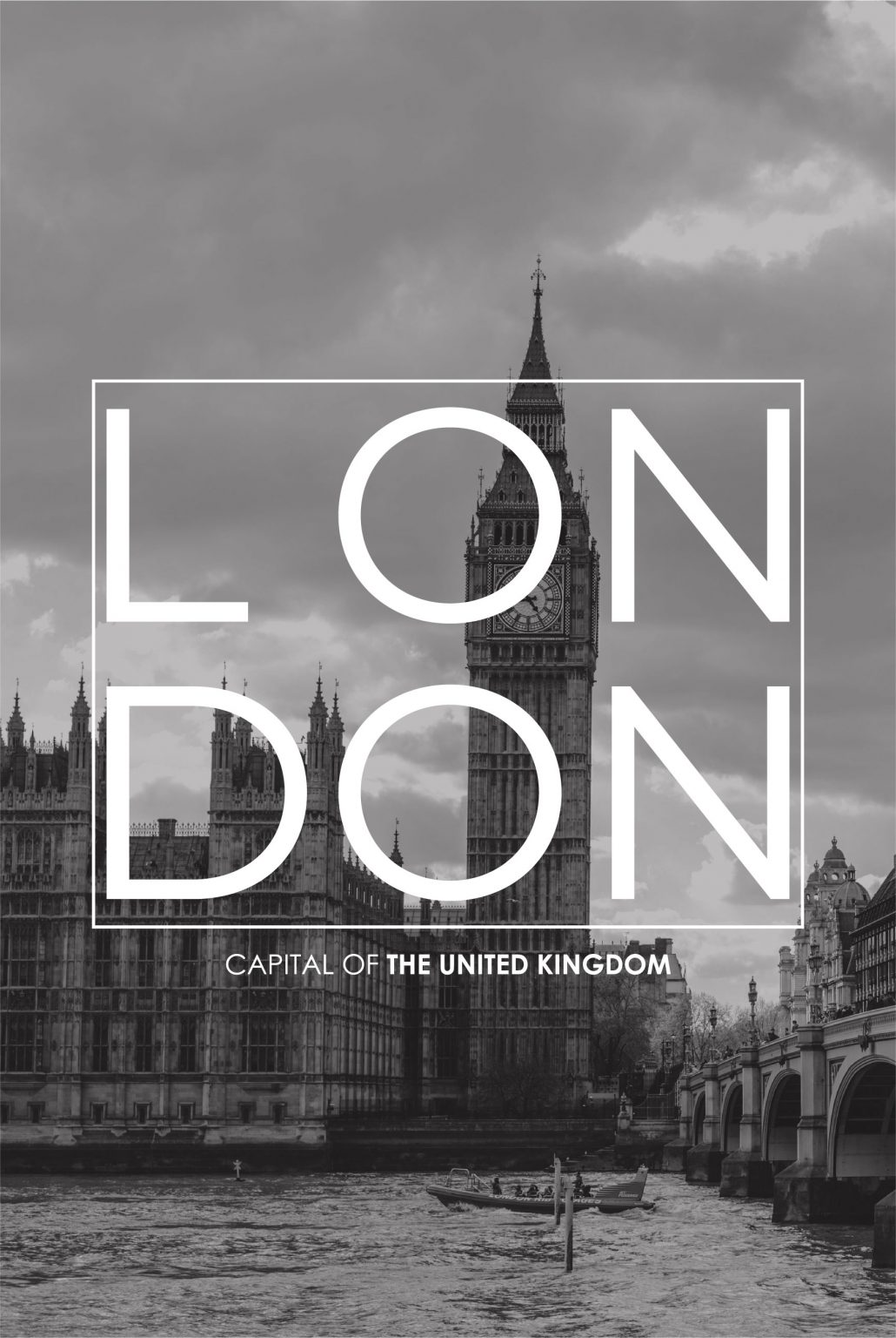 London B&W Typo poster - Artdesign