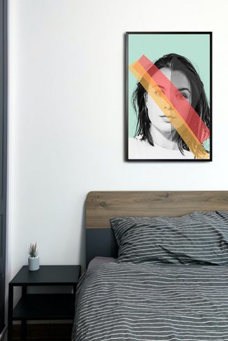 Desaturated tape face no1 poster - Artdesign