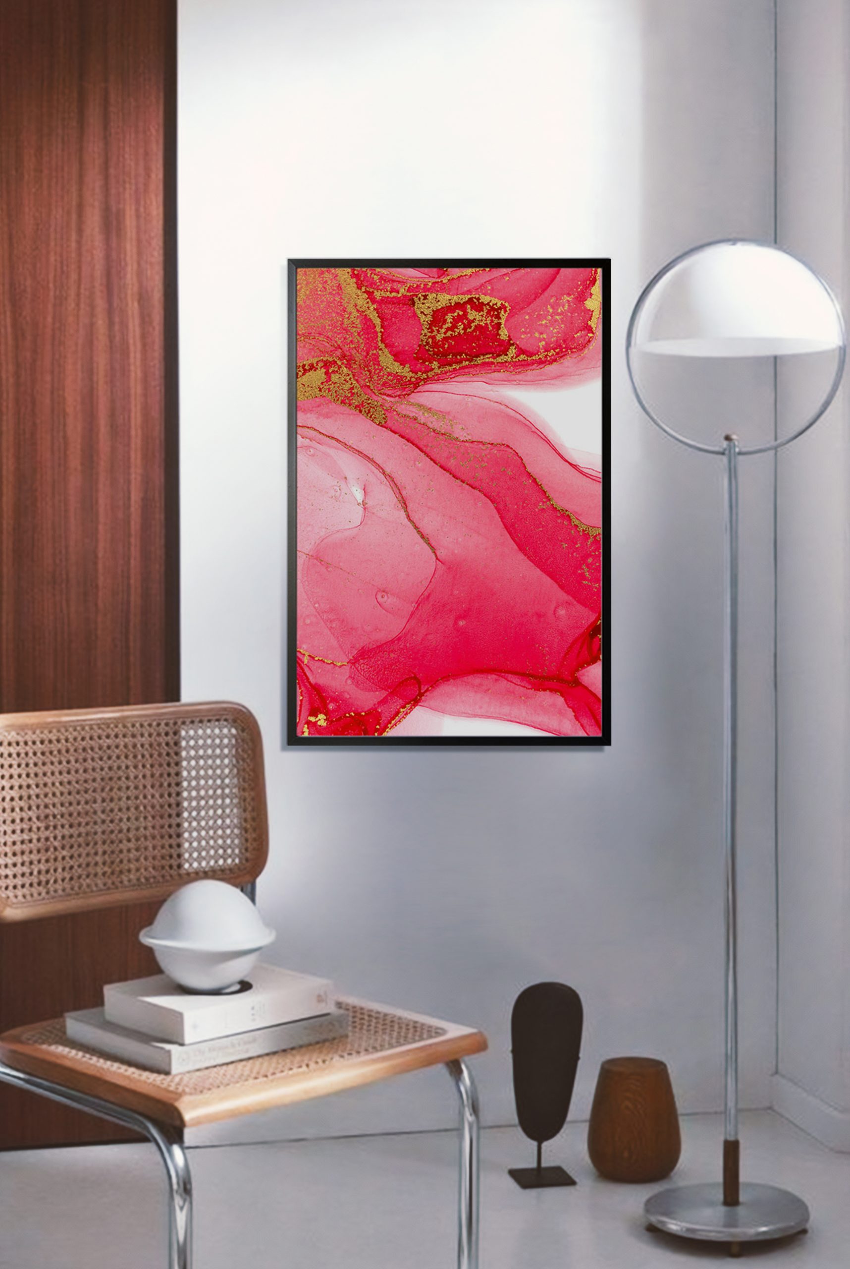 Abstract Pink With Gold Dust No. 3 Poster - Artdesign
